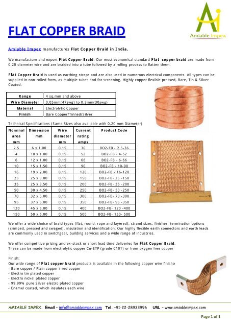 Flat Copper Braid - Amiable Impex