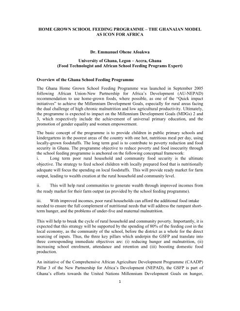 Ghana School Feeding Programme - Global Child Nutrition ...