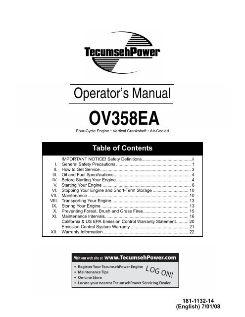 OV358EA - Tecumseh Power