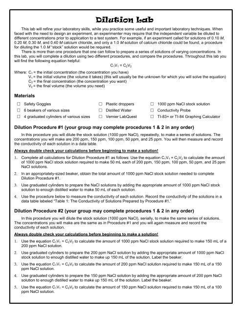 Dilution Lab - class with Mrs. Robson@ YAY! Science!