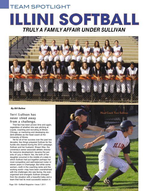 TRULY A FAMILY AFFAIR UNDER SULLIVAN - Softball Magazine