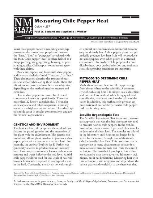 Measuring Chile Pepper Heat - The Chile Pepper Institute