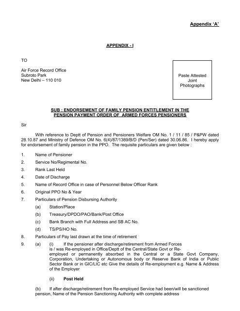 Appendix 'A' - Indian Airforce