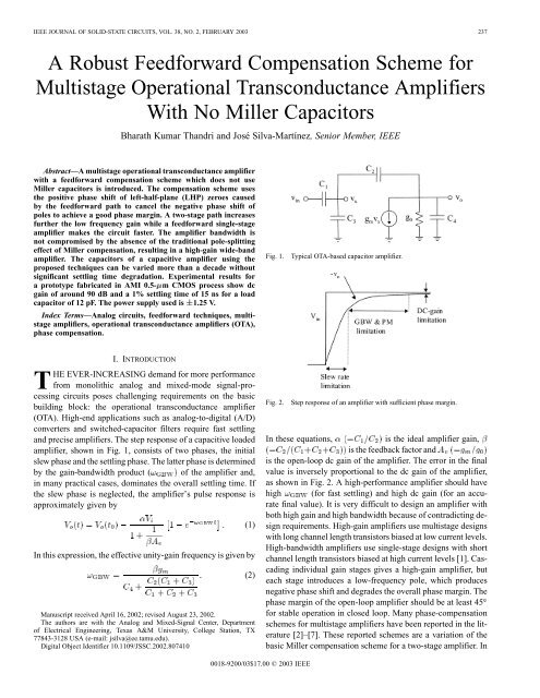 A robust feedforward compensation scheme for multistage ...