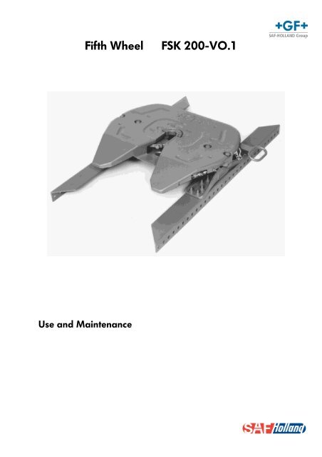 Use and Maintenance - saf-holland