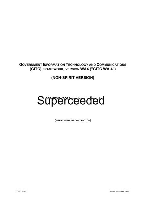 GITC4 Customer Contract - Department of Finance - The Western ...