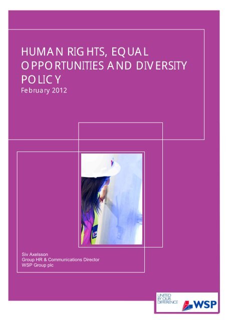 human rights, equal opportunities and diversity policy - WSP Group