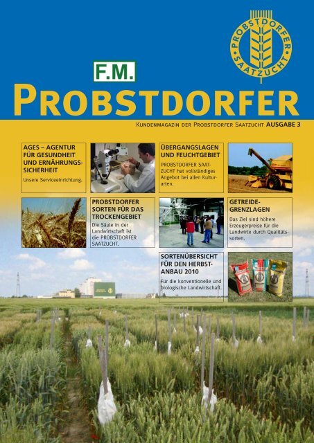 Wir freuen uns, dass wir Ihnen jetzt beim ... - Probstdorfer Saatzucht