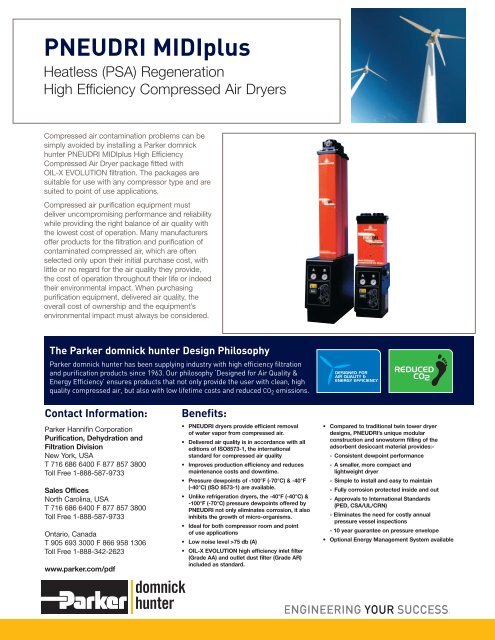 DME015-110CSA Parker Pneumatic Dryer Datasheet - MRO Stop