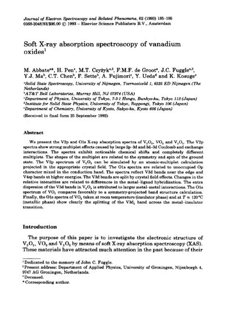 Soft X-ray absorption spectroscopy of vanadium oxides'
