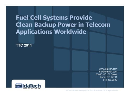 Fuel Cell Systems Provide Clean Backup Power in Telecom ...