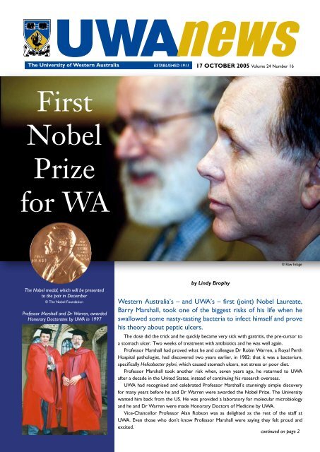 17 Oct: Vol 24, #16 - UWA News staff magazine - The University of ...