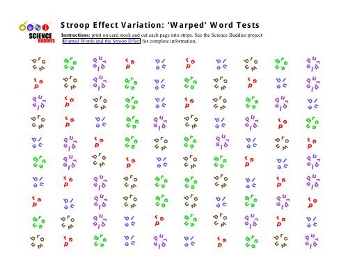 Stroop Effect Variation: 'Warped' Word Tests - Science Buddies