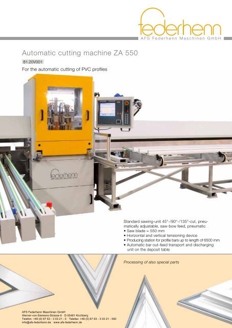 Automatic cutting machine ZA 550 - AFS Federhenn Maschinen GmbH