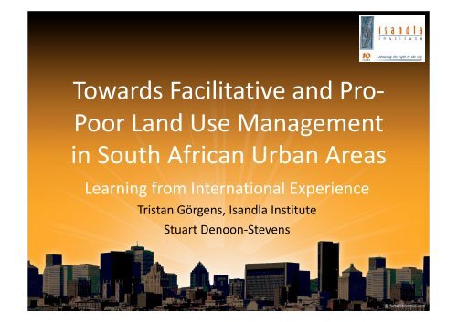 Poor Land Use Management in South African ... - Urban LandMark