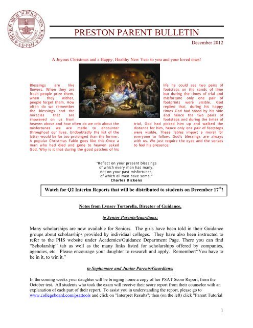 December 2012 - Preston High School