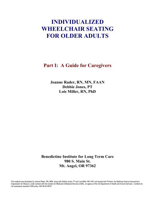 INDIVIDUALIZED WHEELCHAIR SEATING FOR OLDER ... - Primaris