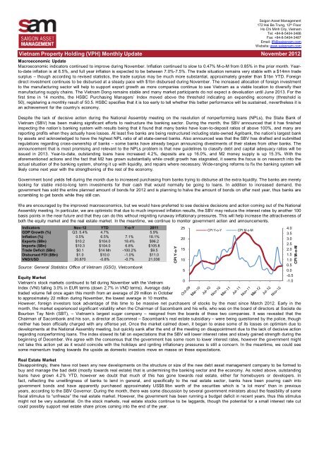 VPH Monthly Report November 2012 - Saigon Asset Management