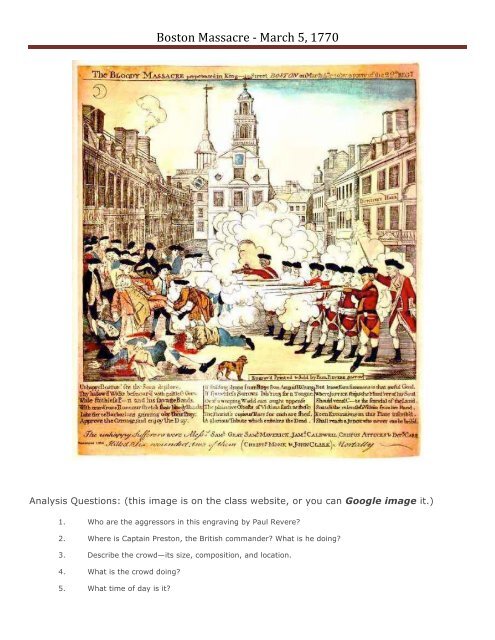 Boston Massacre Packet
