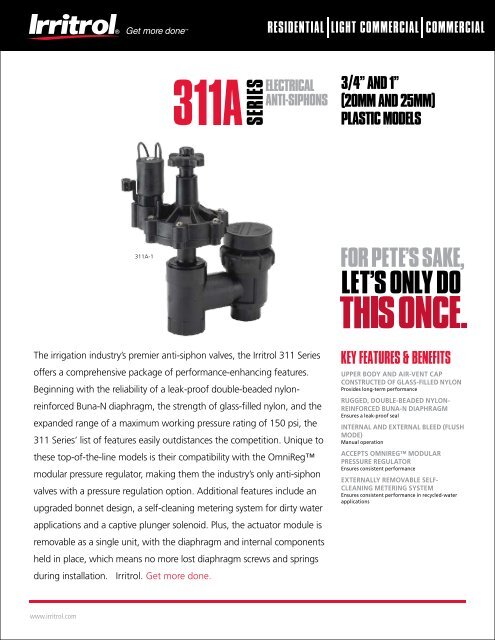 311A Series Electrical Anti-Siphons - Rain Master Control Systems