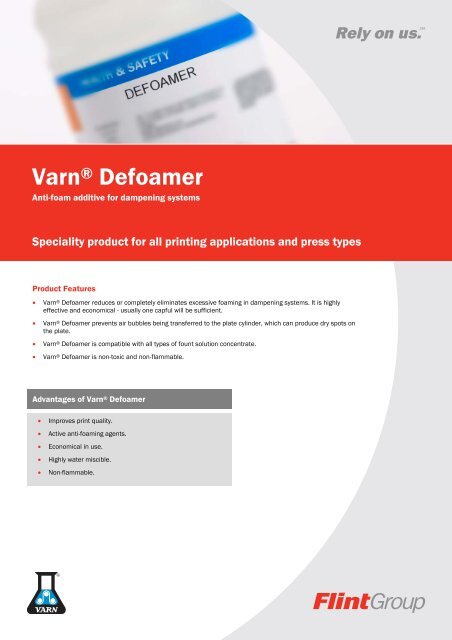 VarnÂ® Defoamer - Flint Group