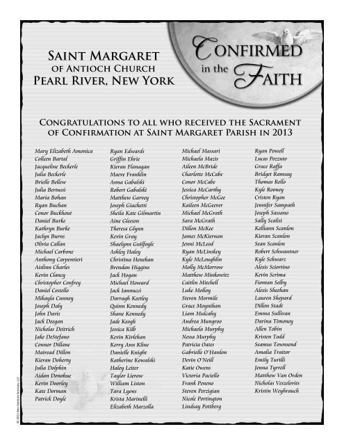 June 9, 2013 - Saint Margaret of Antioch Catholic Church