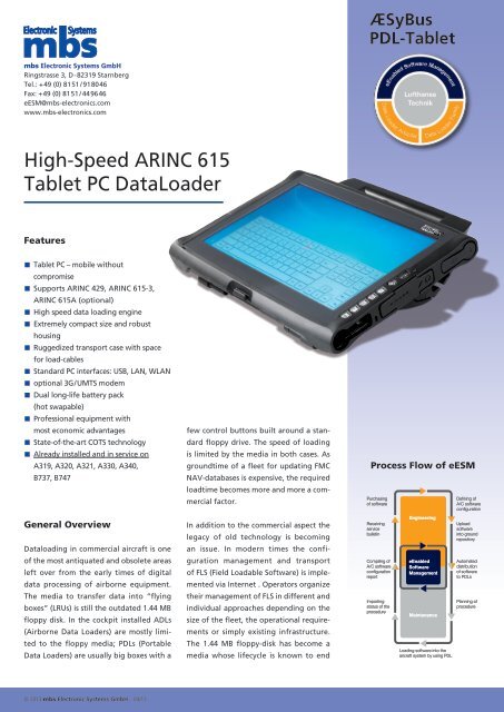 ÆSyBus PDL-Tablet - mbs electronic systems