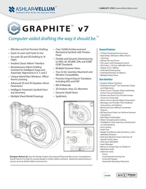 Graphite Specification Sheet JB - the Ashlar-Vellum Resource Library