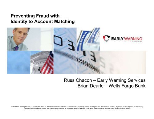 Early Warning Services Brian Dearle â Wells Fargo Bank