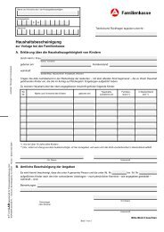 Haushaltsbescheinigung zur Vorlage bei der Familienkasse (KG 3a)