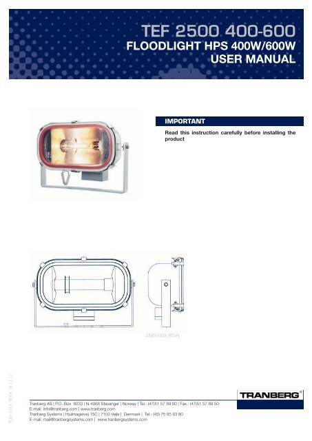 User Manual - Tranberg