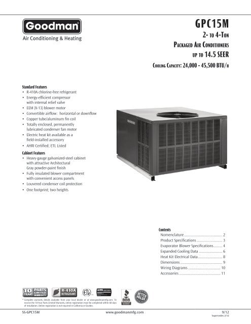 Product Specifications - Goodman