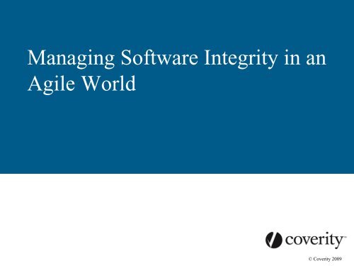 Coverity Presentation - AccuRev