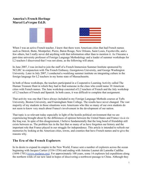 America's French Heritage - NCLRC