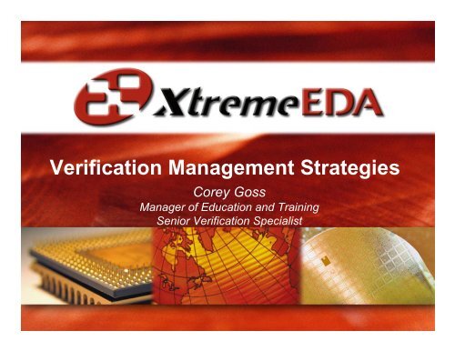 Verification Management Strategies