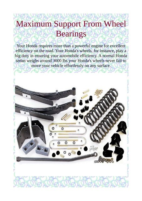 Maximum Support From Wheel Bearings