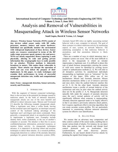 Analysis and Removal of Vulnerabilities in Masquerading Attack in ...