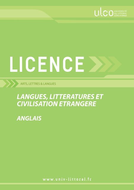 Licence Anglais - UniversitÃ© du Littoral-CÃ´te-d'Opale