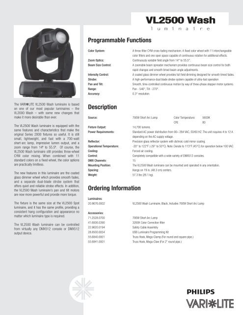 VL2500 Wash - Vari-Lite