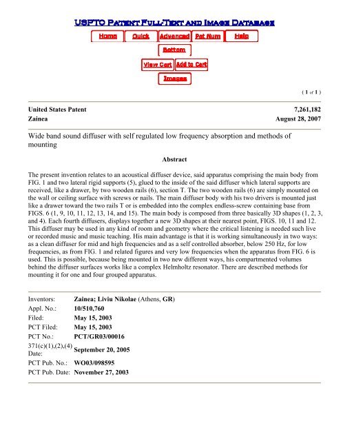 Wide band sound diffuser with self regulated low frequency ...