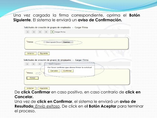 Una vez cargada la firma