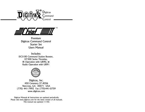 Instruction Manual - Digitrax, Inc.