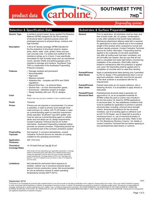 Southwest Type 7HD PDS - Carboline