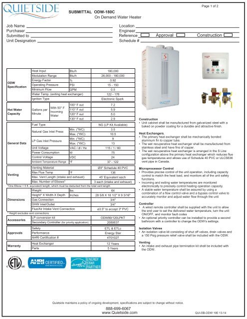 ODW Submittal.xlsx - Quietside