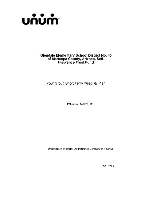 Unum District Paid Short-Term Disability Certificate of Coverage