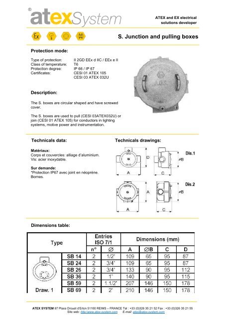 S. Junction and pulling boxes - Atex System