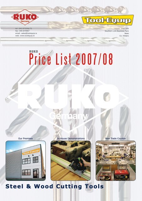 RUKO Drill Bits Price List excl.vat - toolequip.ie