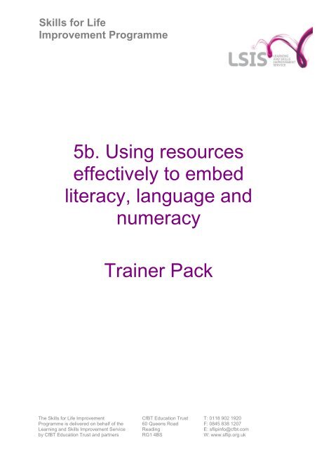 Skills for Life Improvement Programme - SfLIP - Excellence Gateway