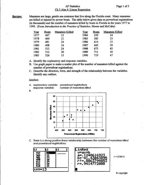 Chapter 3 Aim 4 - Thomas AP Statistics