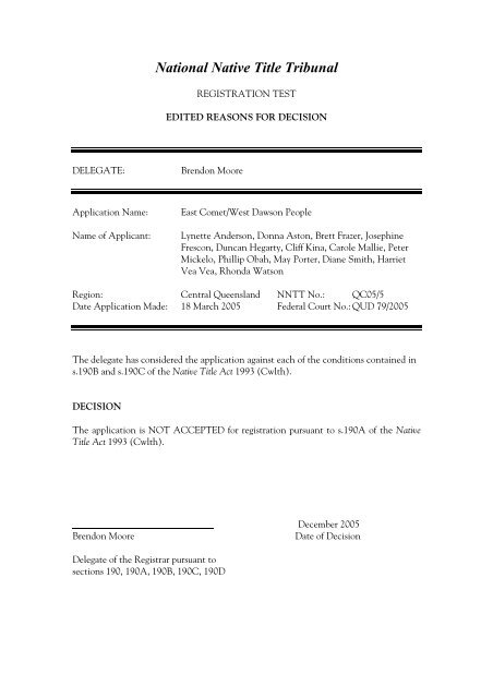 National Native Title Tribunal